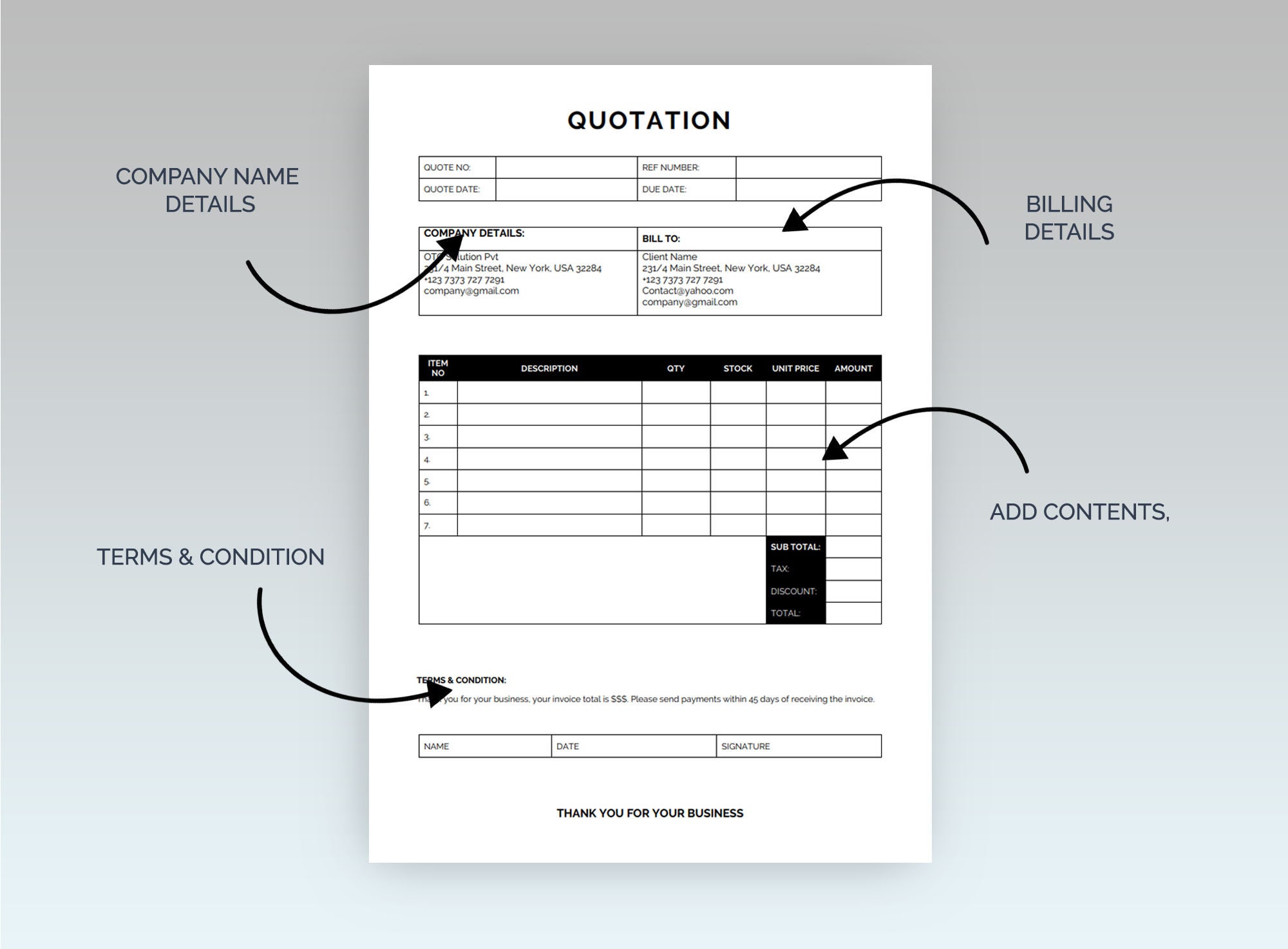 Quotation, Quotation Template, Price Quotation, Small Business, Price ...