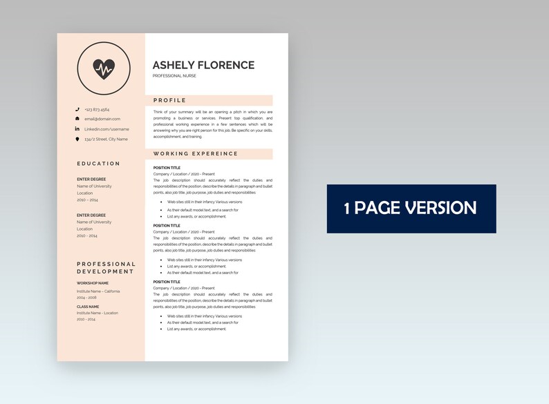 Medical Resume Template Word, RN Nurse Resume Template, RN Resume ...