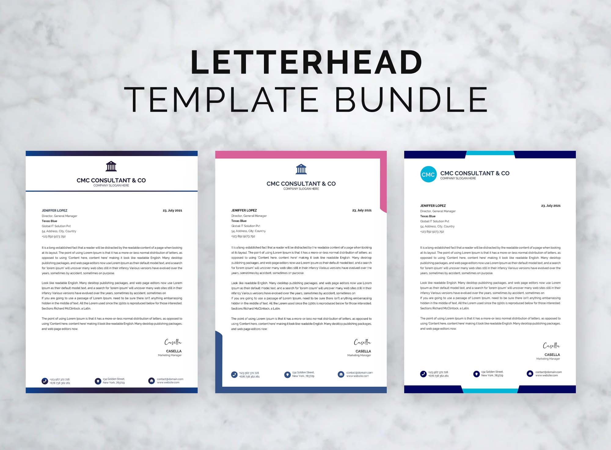 Letterhead Template, Company Letterhead Template, Business Letterhead ...
