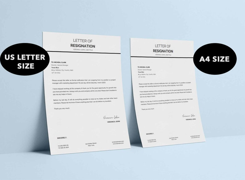 Resignation Letter, Letter of Resignation, Professional Resignation ...