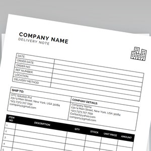 Delivery Note, Modern Delivery Note Example, Digital Delivery Note ...