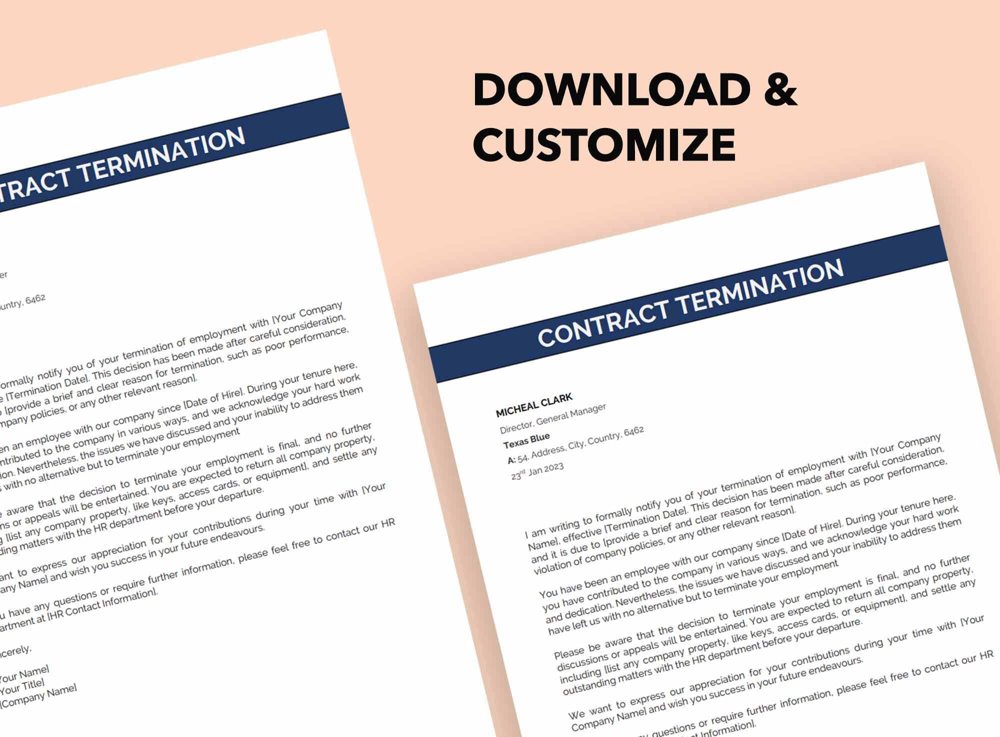 Termination Letter Template, Termination Letter Template for Employee ...