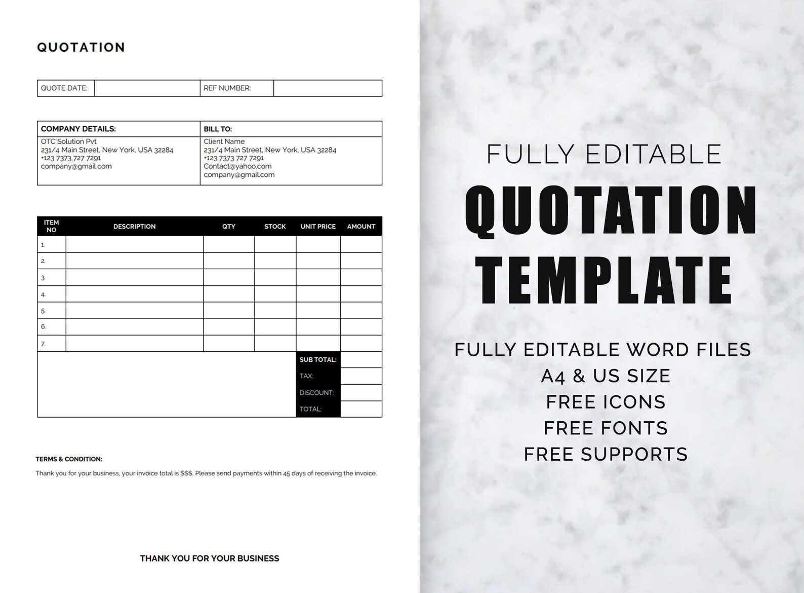 Price Estimate Template, Quotation Template, Quotation Sheet Template ...