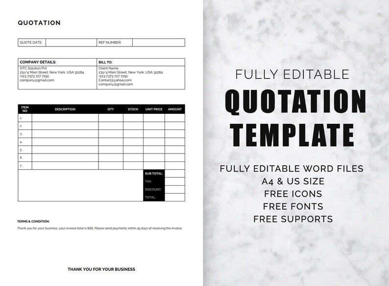 Price Estimate Template, Quotation Template, Quotation Sheet Template ...