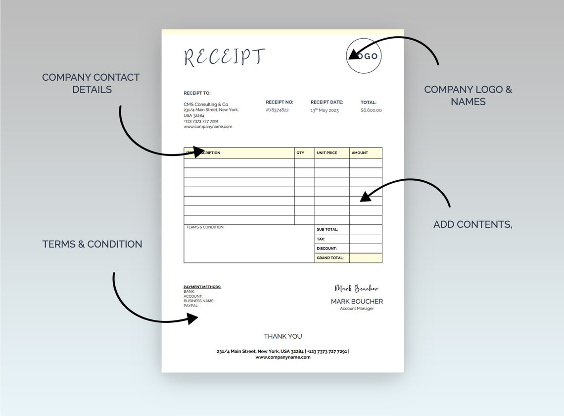 Cash Bill Format, Receipt Template Word, Editable Invoice Receipt Form ...