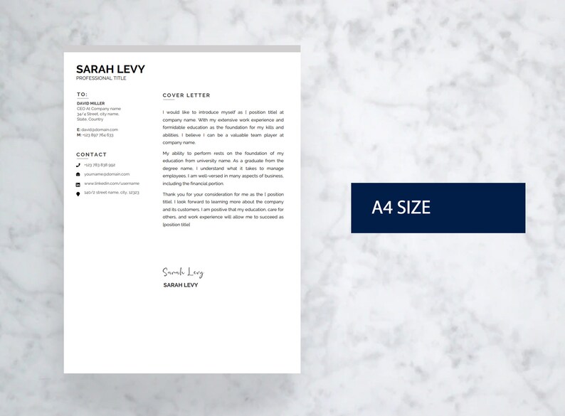 Cover Letter Template Microsoft Word, Professional Resume Cover Page ...