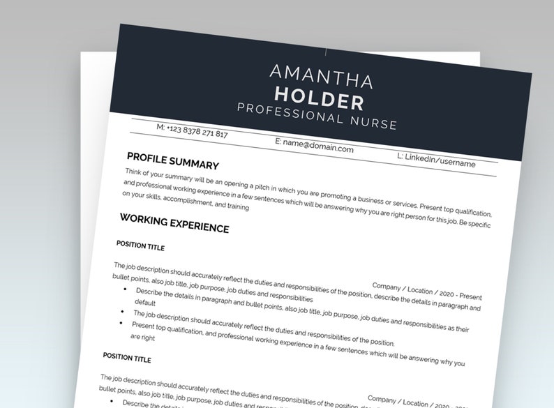 ATS Resume Template for Teacher CV Template ATS Friendly - Etsy