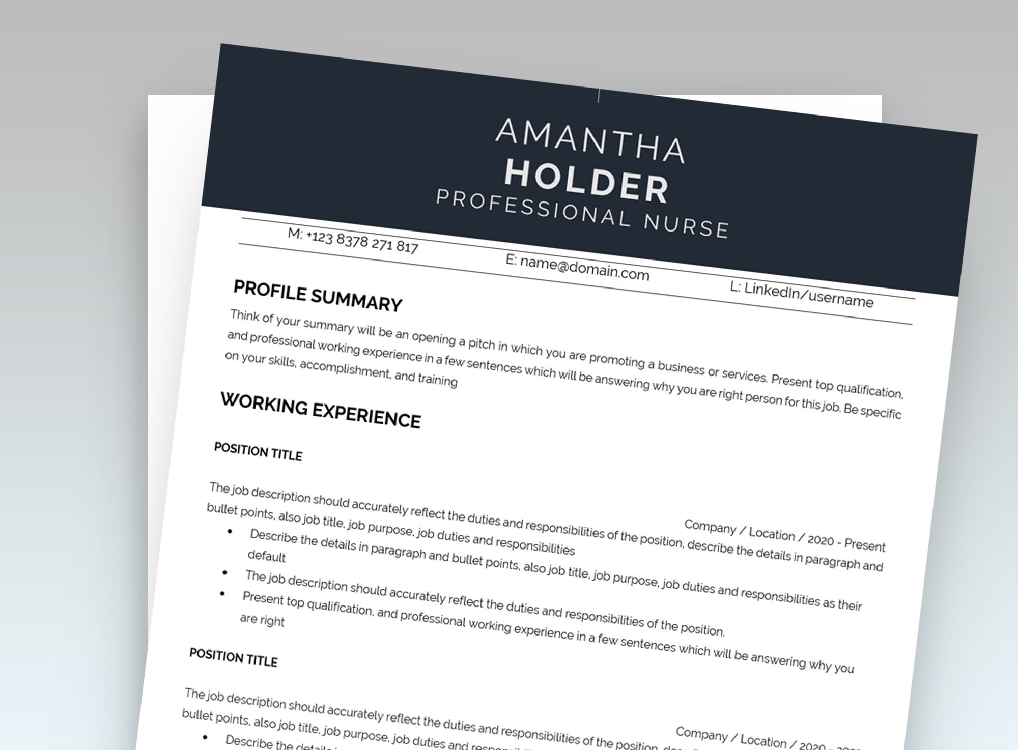 ATS Resume Template for Teacher CV Template ATS Friendly - Etsy