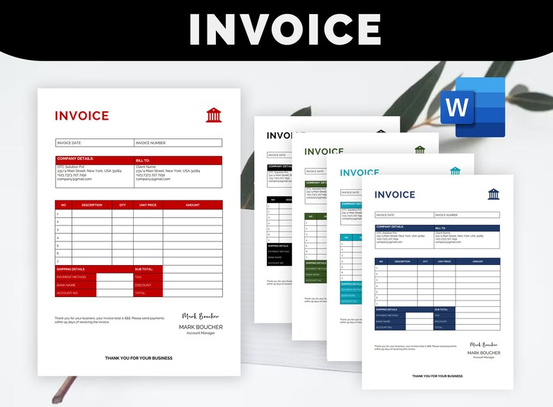 Business Invoice Template, Editable Invoice Template, Invoice Template ...