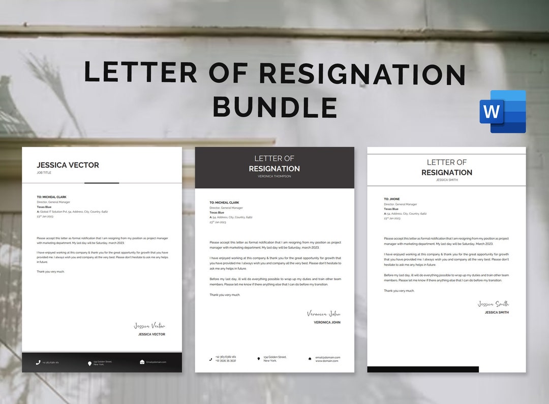 Resignation Letter, Professional Resignation, Resignation Sample Letter ...