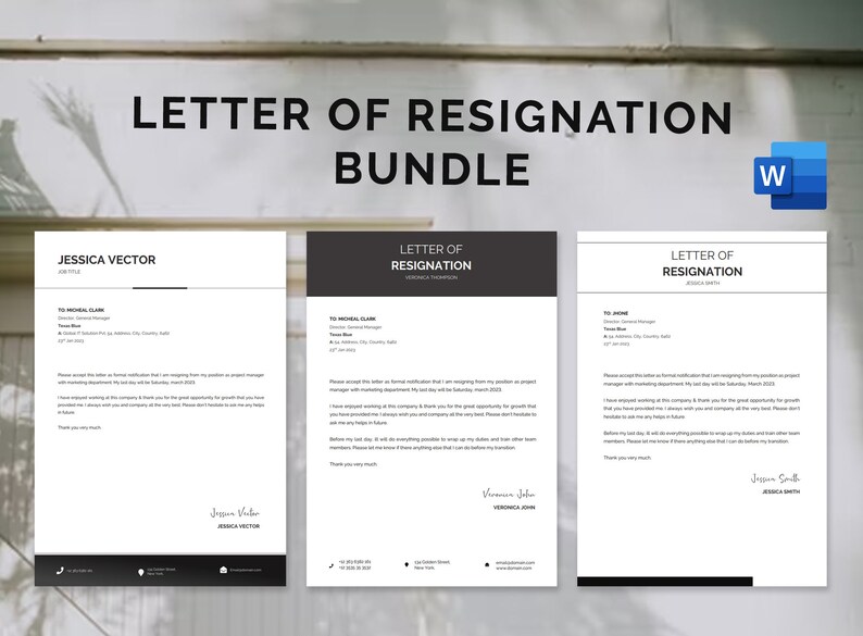 Resignation Letter, Professional Resignation, Resignation Sample Letter ...