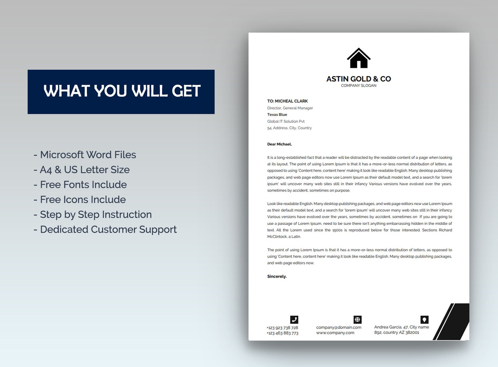 Letterhead Template Word, Letterhead Template, Business Letterhead ...