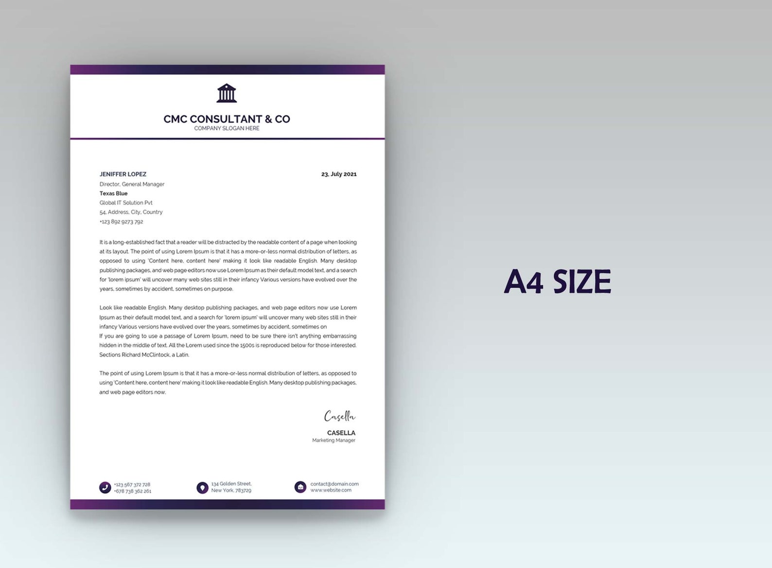 Letterhead Template, Professional Letterhead, Business Letterhead ...