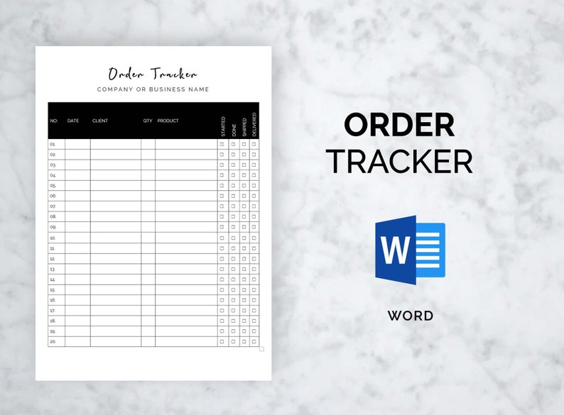 Printable Order Tracker Template, Editable Order Tracker Form, Small ...