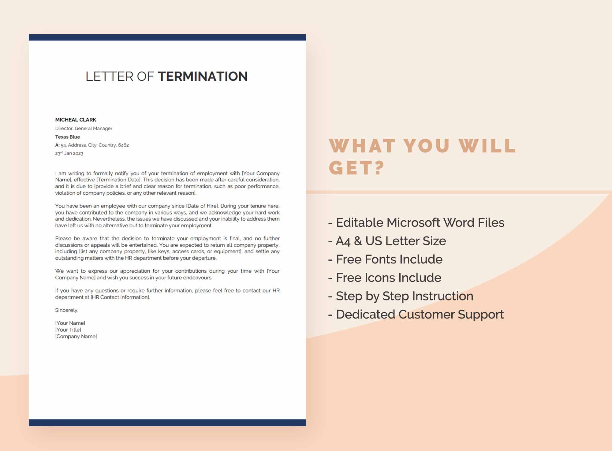 Professional Termination Letter Termination Letter Template - Etsy UK