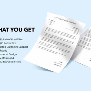 Resignation Letter Template, Notice Letter, Letter of Resignation ...