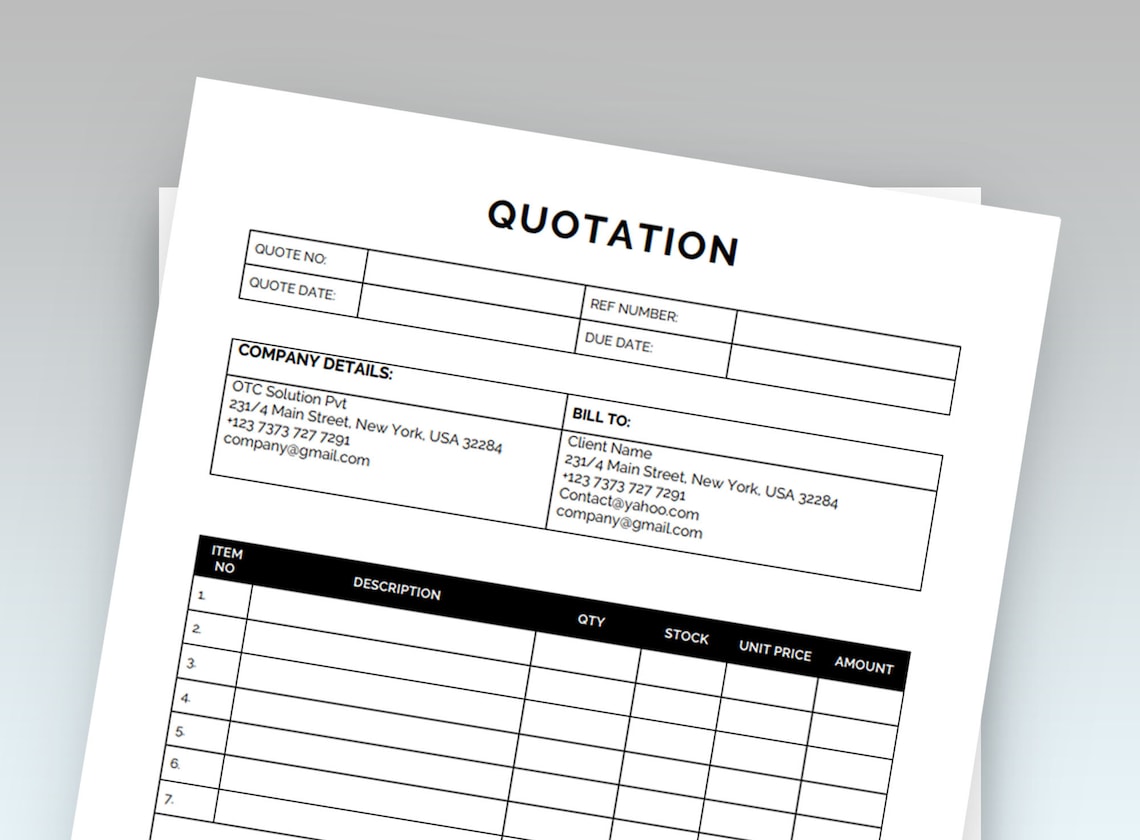 Quotation, Quotation Template, Price Quotation, Small Business, Price ...