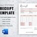 Editable Receipt Template Business Receipt Receipt Template Receipt ...