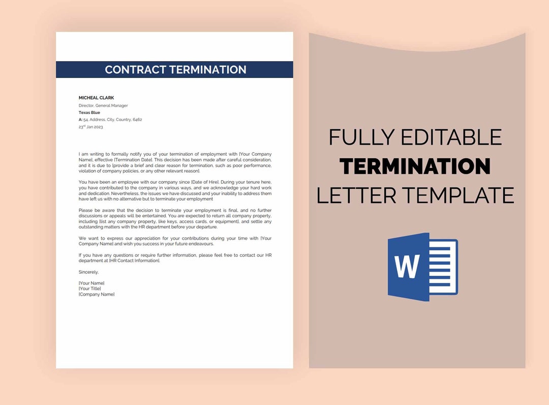 Termination Letter Template, Termination Letter Template for Employee ...