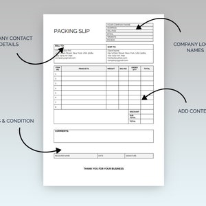 Packing Slip Template, Editable Packing Slip Microsoft Word, Printable ...