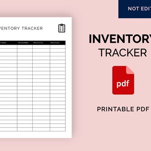 Printable Inventory Tracker, Product Inventory Tracker, Small Business ...