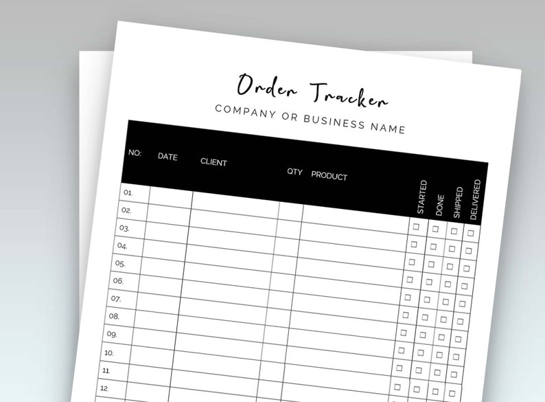 Printable Order Tracker Template Editable Order Tracker Form - Etsy