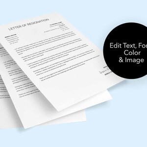 Resignation Letter Template, Notice Letter, Letter of Resignation ...