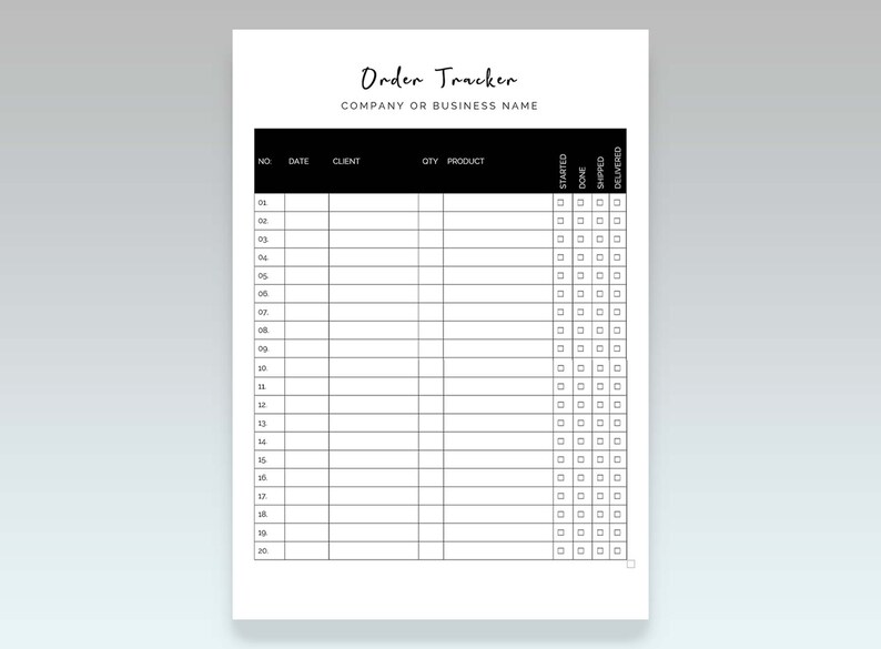 Printable Order Tracker Template Editable Order Tracker Form - Etsy