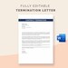 Termination Letter Template Termination Letter Template for - Etsy