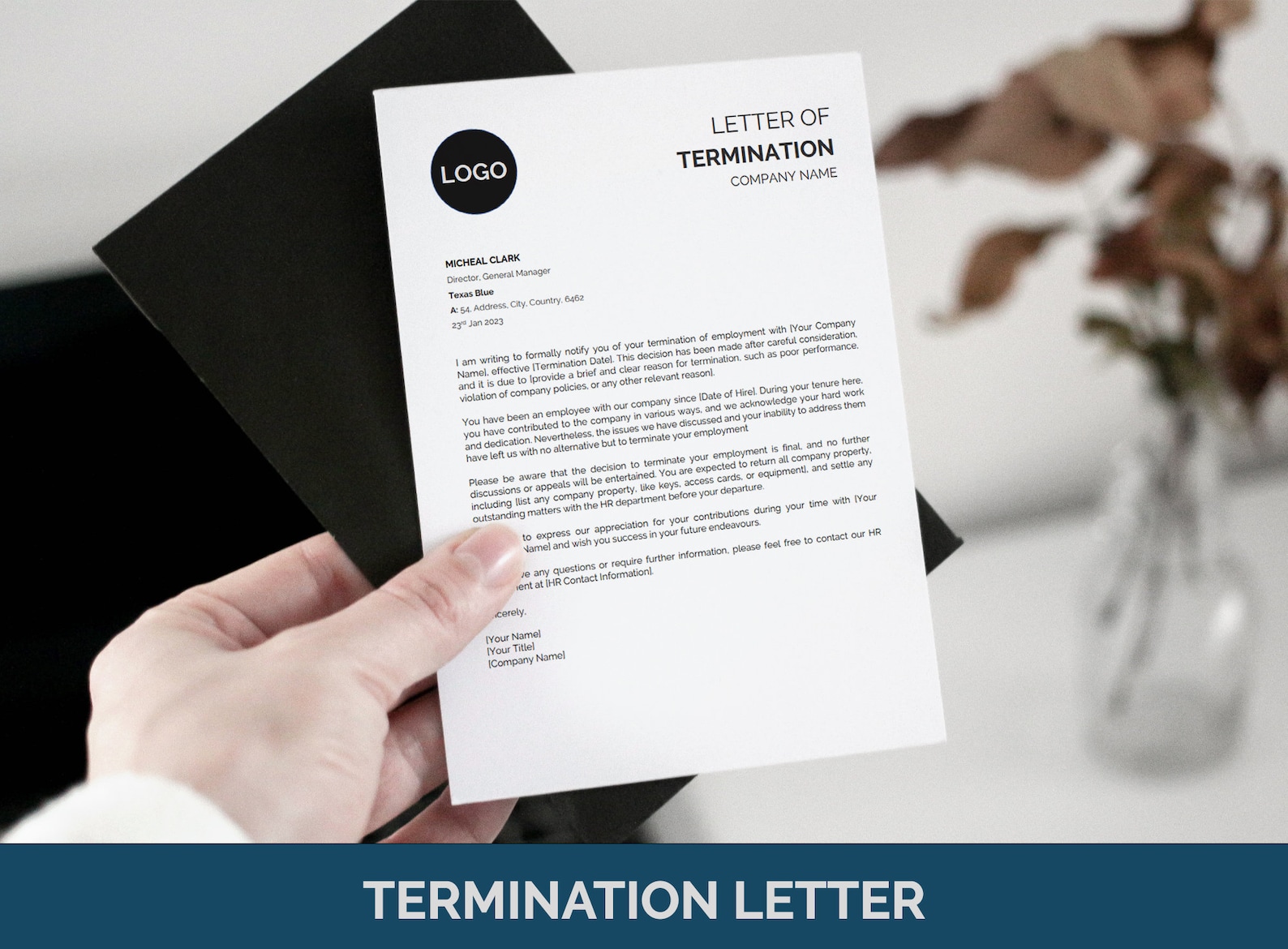 Professional Termination Letter Template, Employee Termination Letter, Sample Employee ...