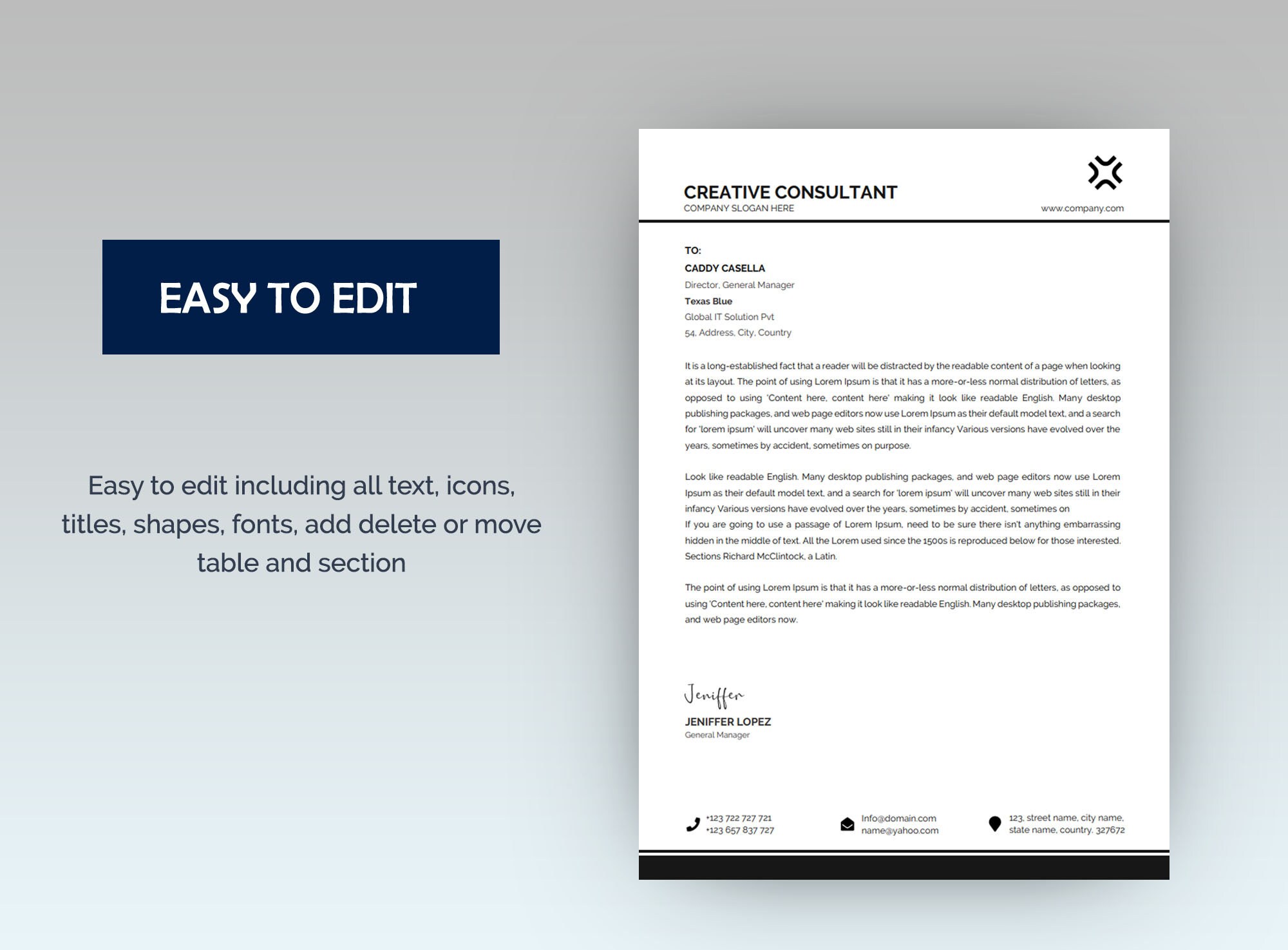 Letter Head Template Fully Editable, Letterhead Design, Professional ...