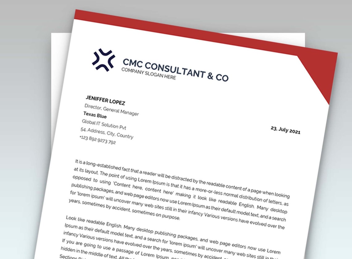 Letterhead Template, Professional Letterhead, Business Letterhead ...