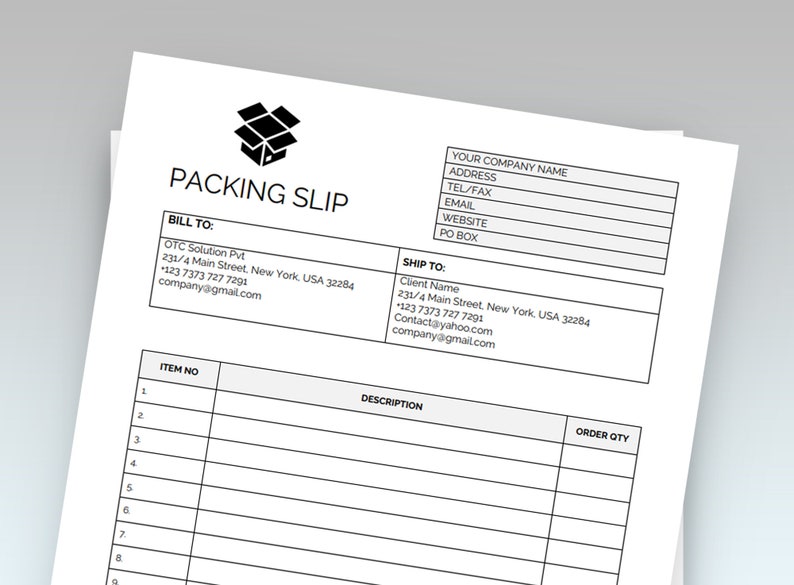 Packing Slip, Printable Packing Slip, Editable Packing Slip Template ...