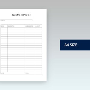 Printable Income Tracker Editable Income Tracker Word Google Docs PDF ...