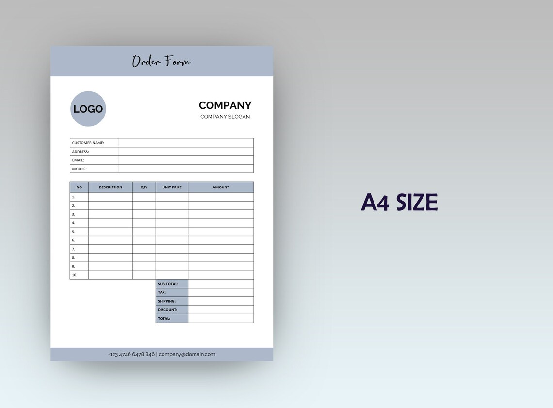 Order Form Template, Editable Order Form, Modern Order Form Printable ...