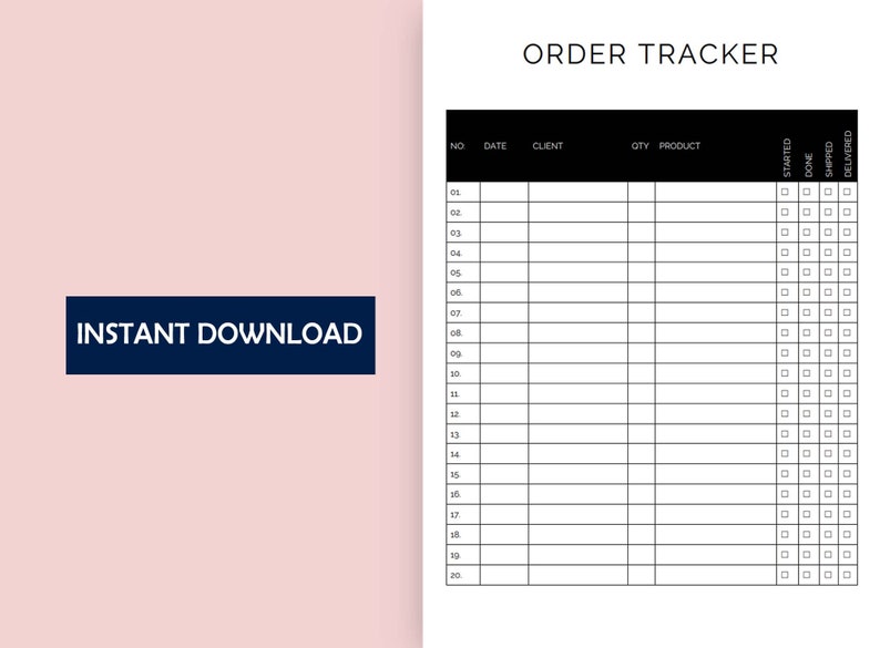 Printable Order Tracker, Order Tracking Template PDF Printable, Minimal ...