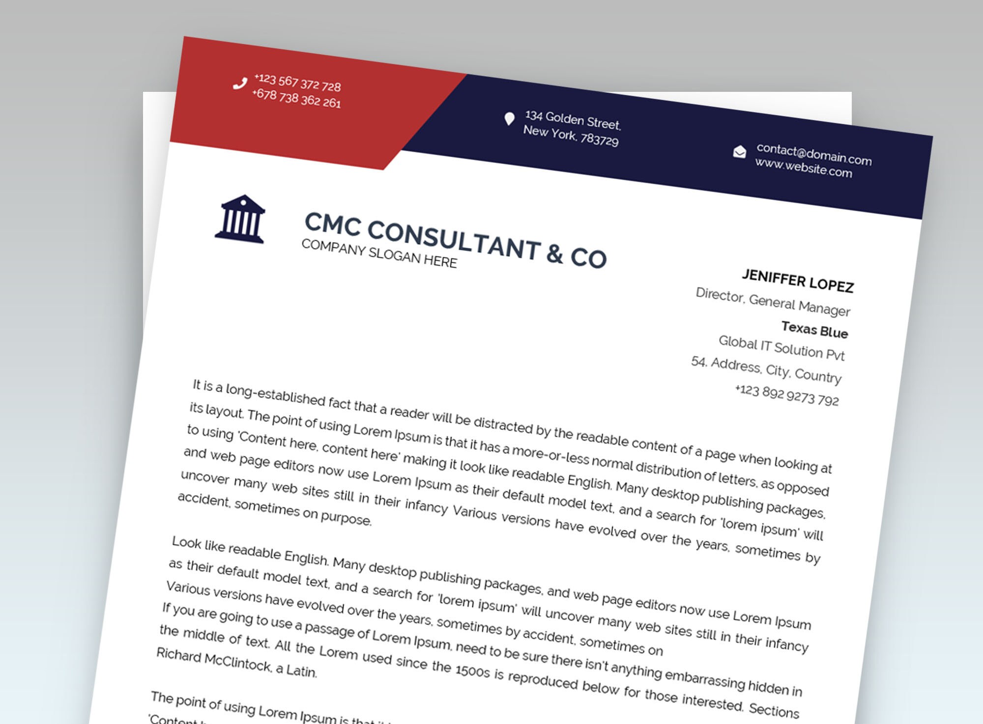 Letterhead Template, Letterhead Template for Word, Letter Head Template ...