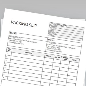 Packing Slip Template, Editable Packing Slip Microsoft Word, Printable ...