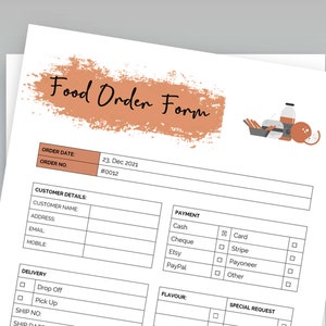 Order Form Template Editable, Food Order Form Template Word Editable ...