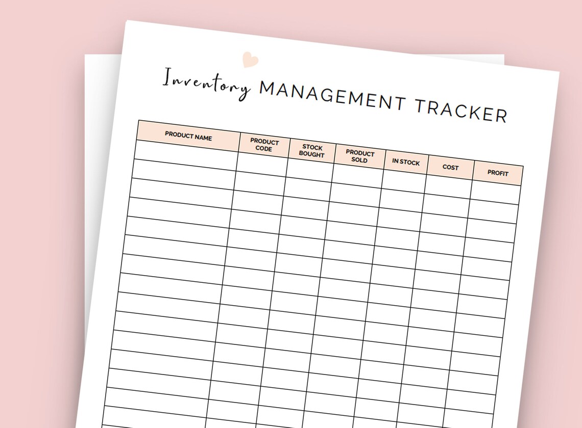 Printable Inventory Management Tracker, Inventory Tracker, PDF ...