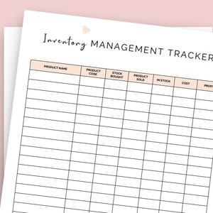 Printable Inventory Management Tracker, Inventory Tracker, PDF ...