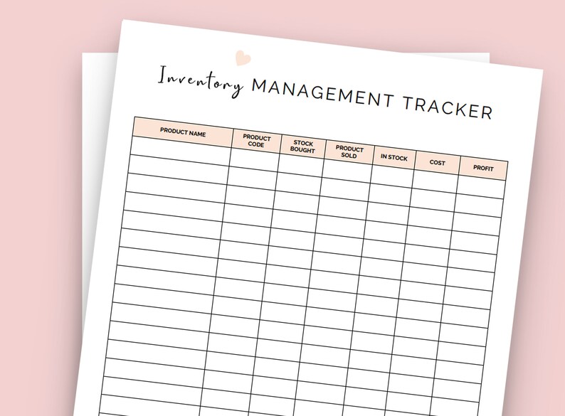 Printable Inventory Management Tracker, Inventory Tracker, PDF ...