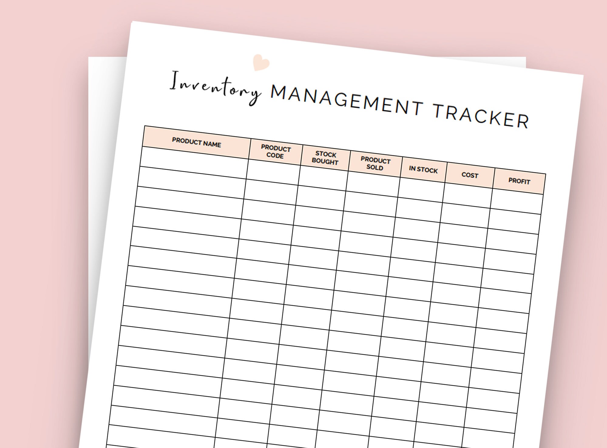Printable Inventory Management Tracker, Inventory Tracker, PDF ...