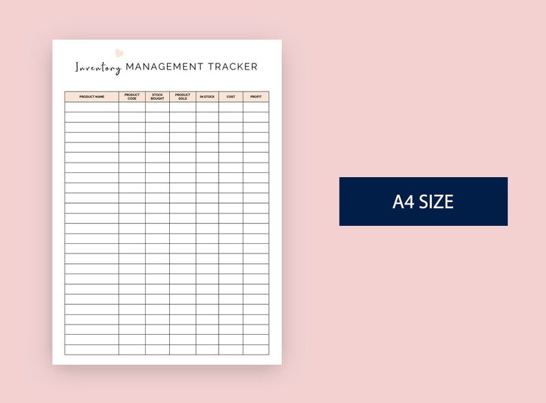 Printable Inventory Management Tracker, Inventory Tracker, PDF ...