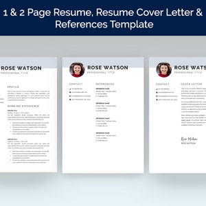 Modern Resume Template Word, Professional Resume Template, CV Template ...