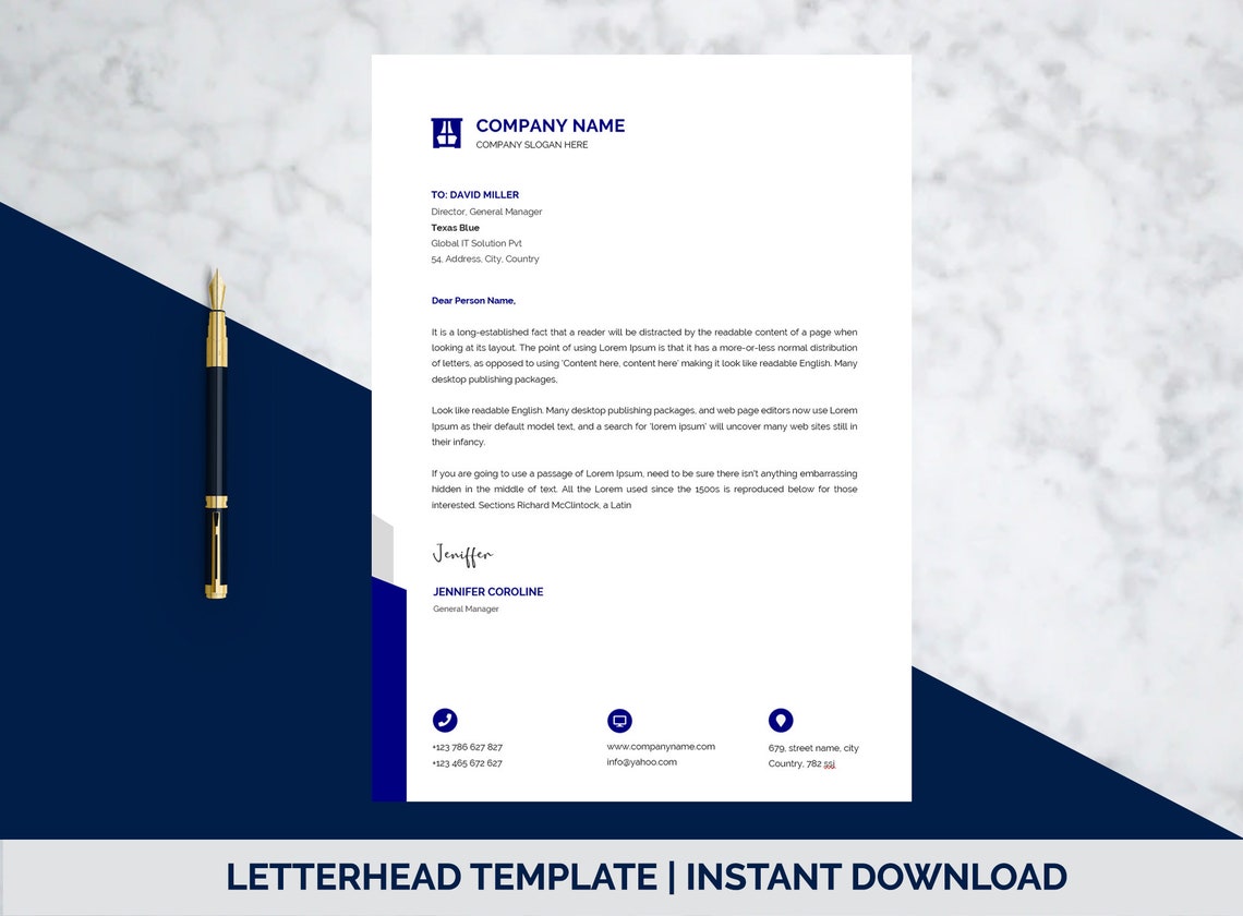 Professional Letterhead Letterhead Template Business | Etsy