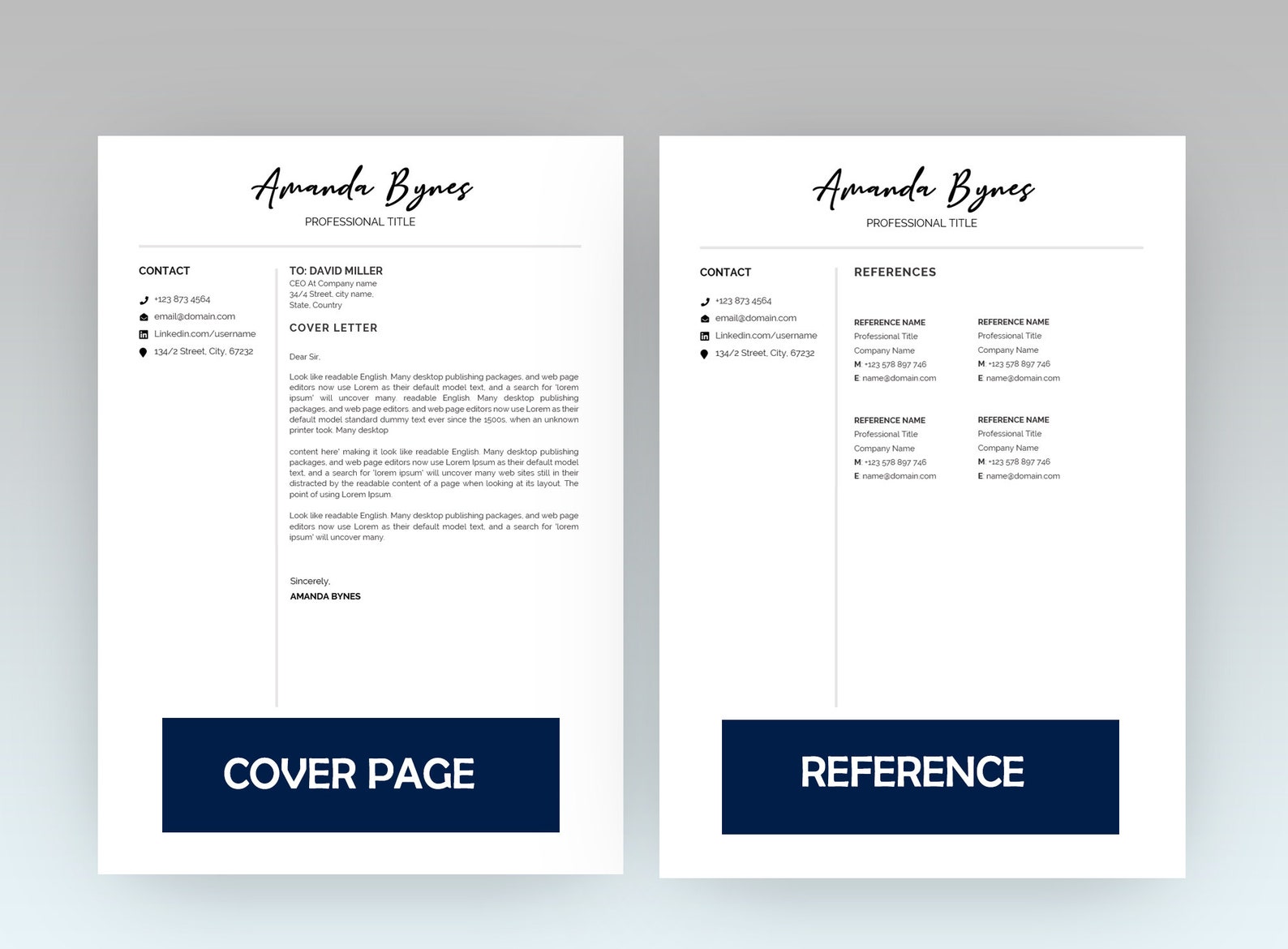 CV Template Resume Template Word, Executive Resume Template, New 1 & 2 ...