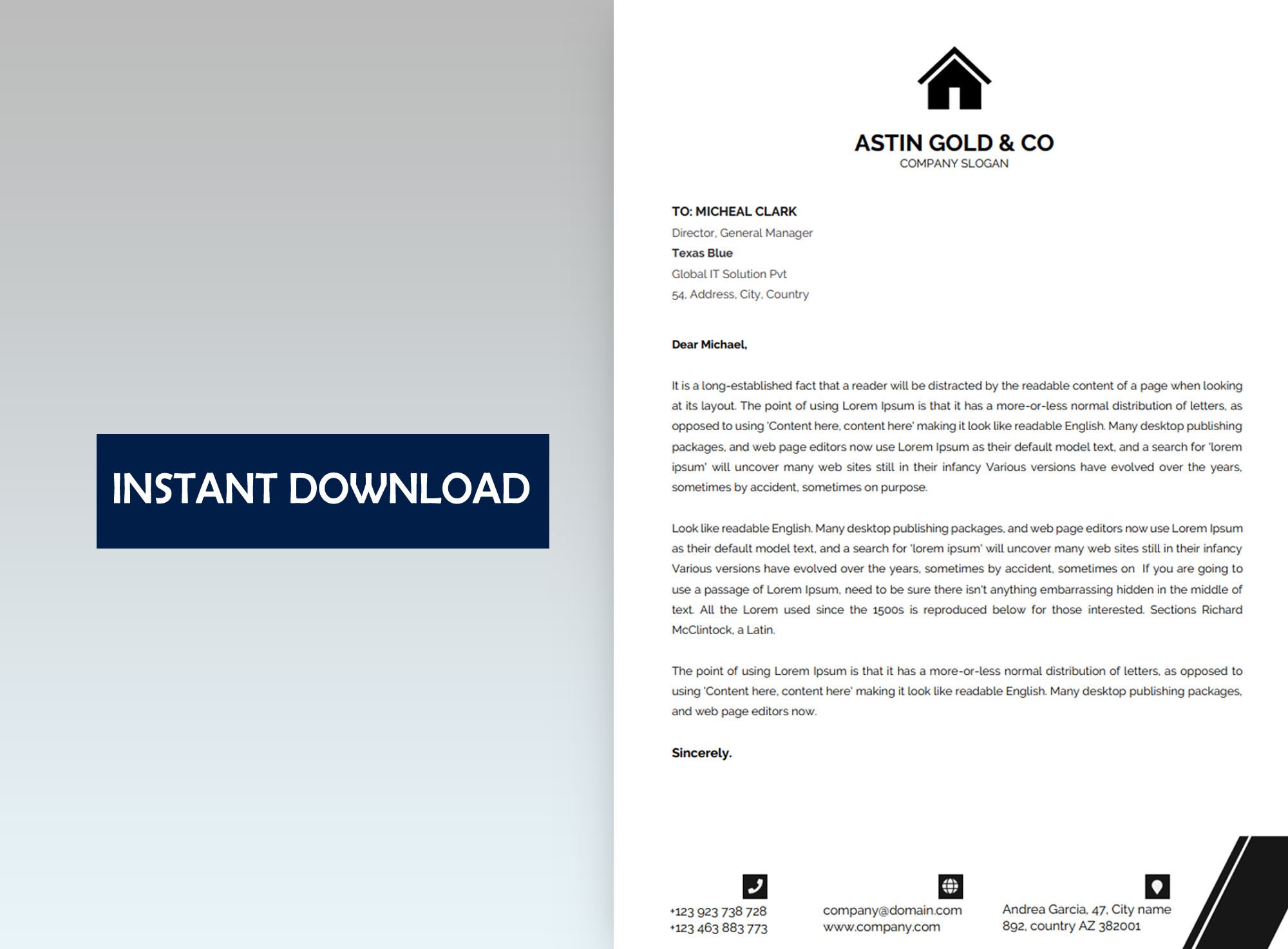 Letterhead Template Word, Letterhead Template, Business Letterhead ...