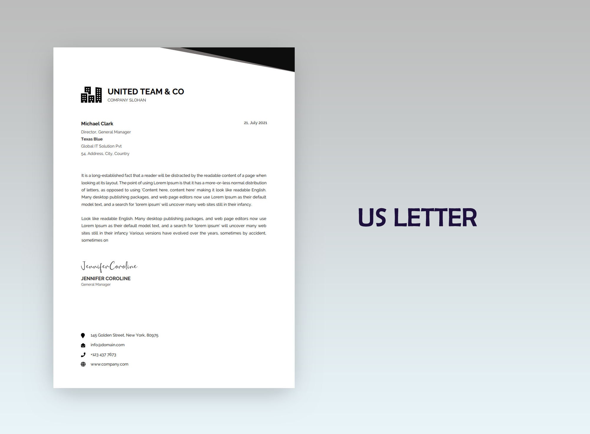 Letterhead Template, Business Letterhead, Editable Letterhead Template ...