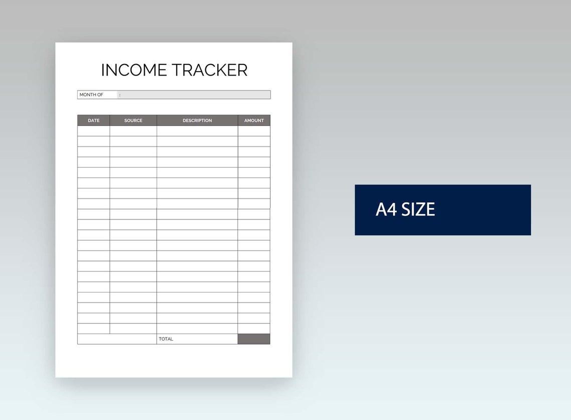 Editable Monthly Income Tracker Template, Printable Income Tracker ...